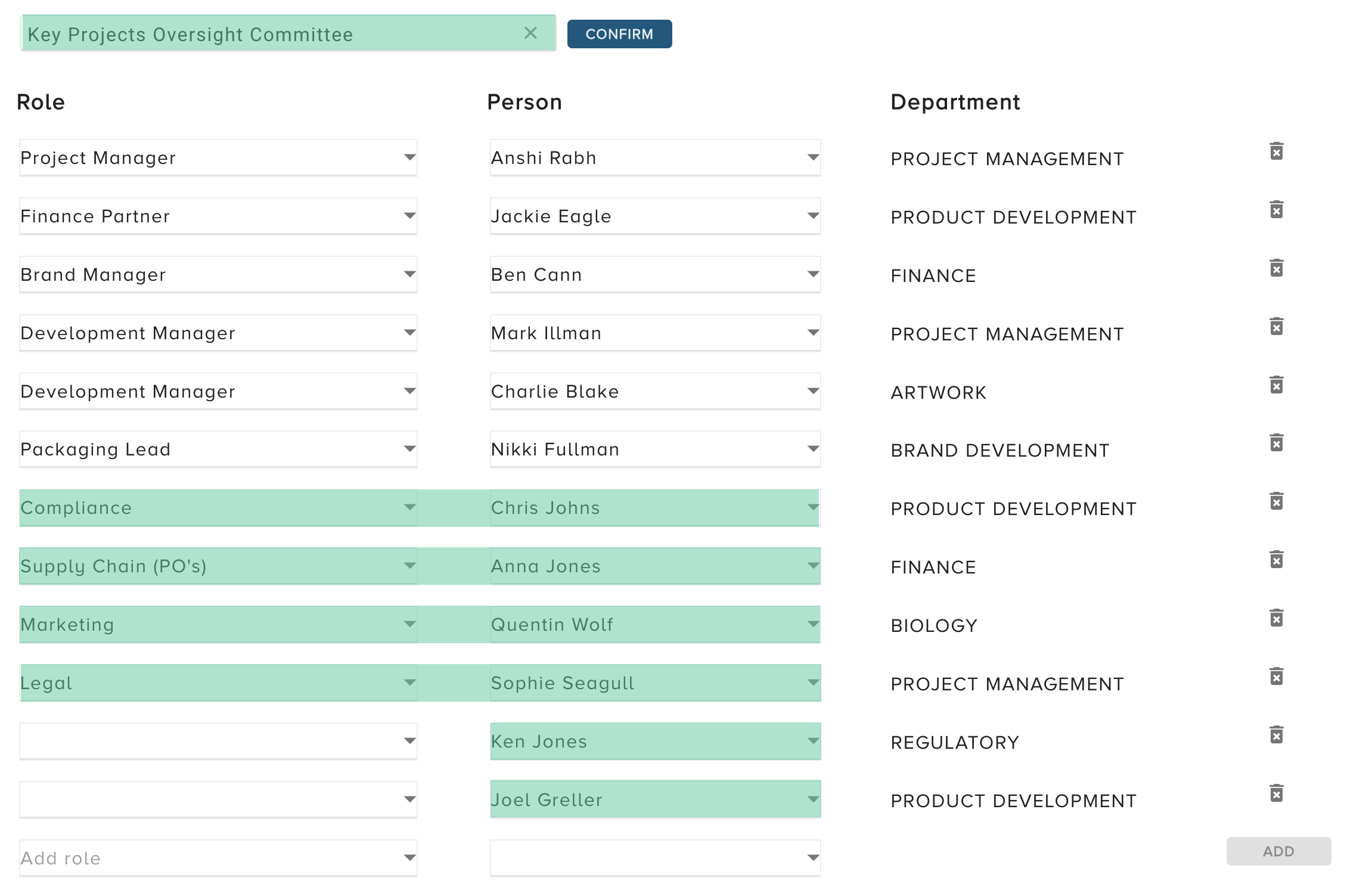 Adding teams to projects – Bubble PPM
